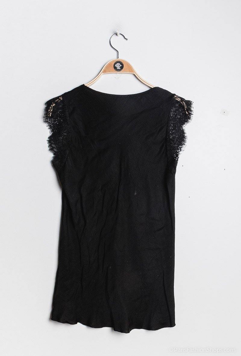 Lace Trim V Neck Top | KHAKI – south of the river